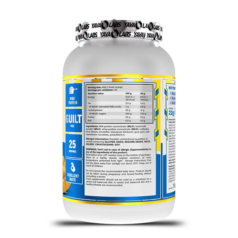 Yava Lab Protein Cookie Dough 1000 g - 25 Servings - AE CY CHEAPER ...